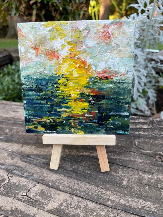Mini Canvas / Ocean Art/seascape Original Painting/sunset - Etsy
