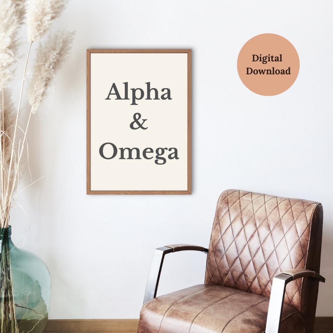 Alpha and Omega Christian Wall Art Printable | Minimalist Christian ...