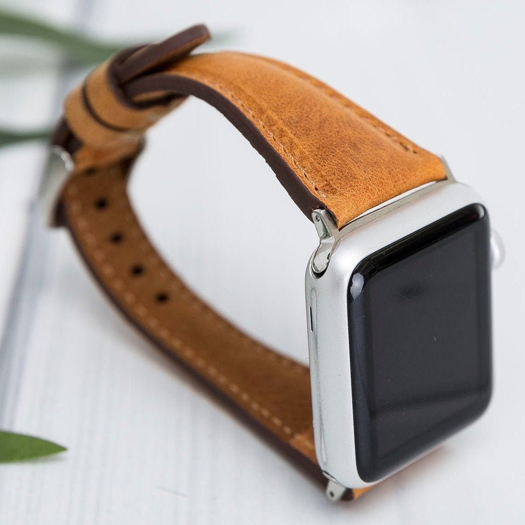 Bracelet Apple Watch en cuir marron 38 40 41 42 44 45 49mm, bracelet ...