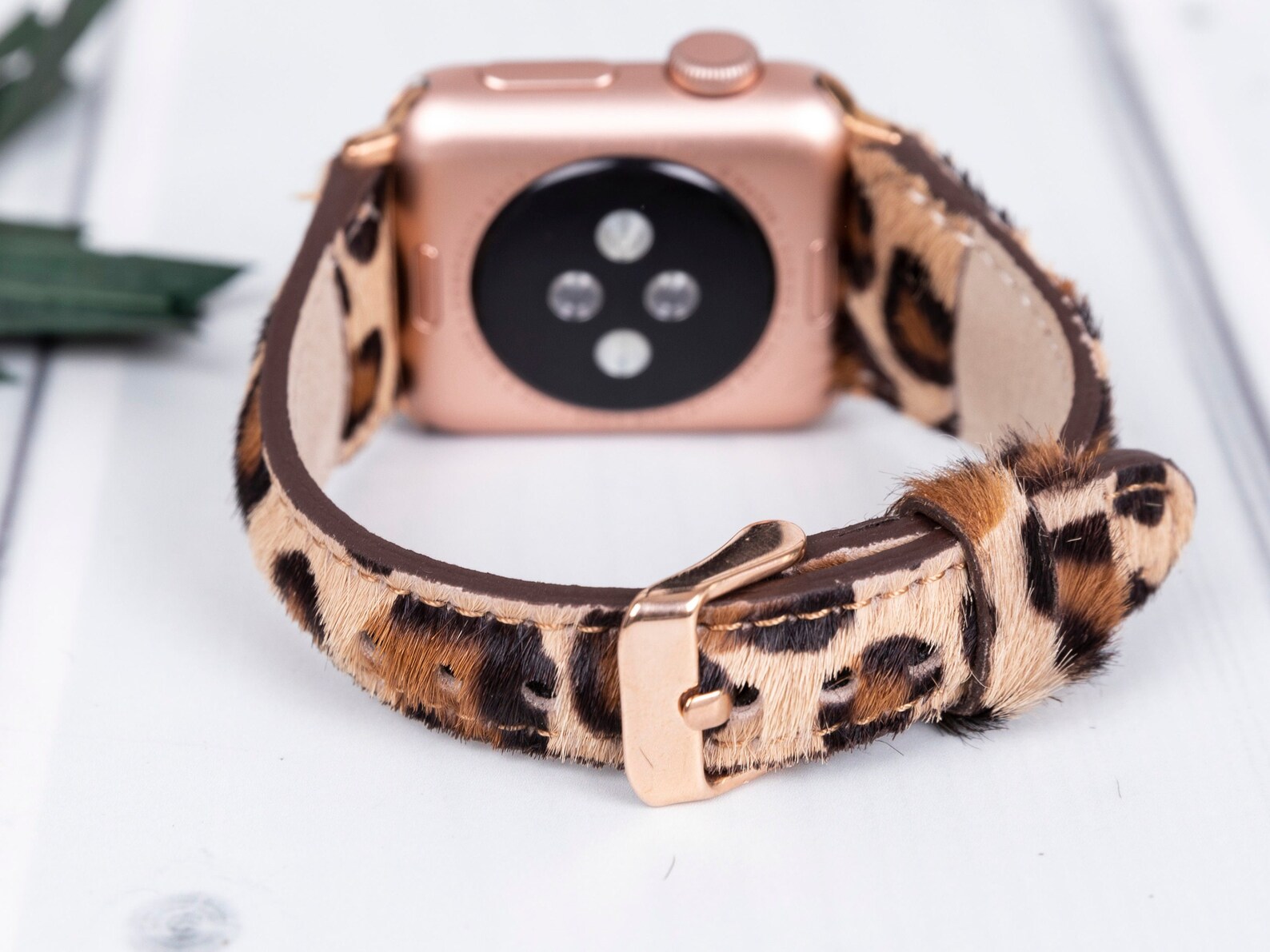 Slim Leopard Leather Apple Watch Band 38 40 41 42 44 45 49mm - Etsy