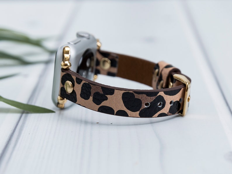 Leopard Print Leather Apple Watch Band 38 40 41 42 44 45mm - Etsy