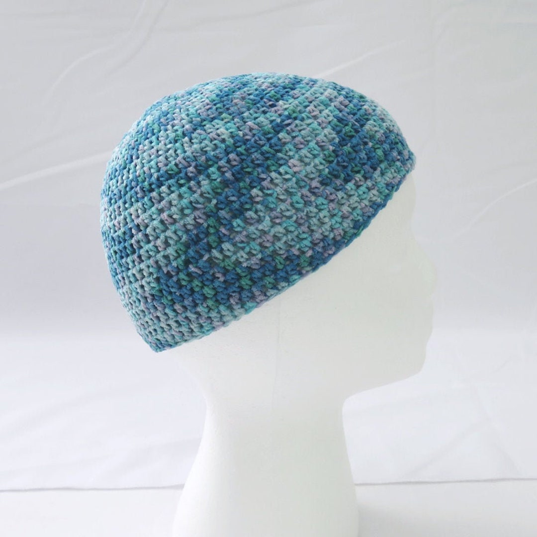 BLUE TURQUOISE GREEN Mix Kippah Kippot Jewish Kipa Hand Crochet Cotton ...