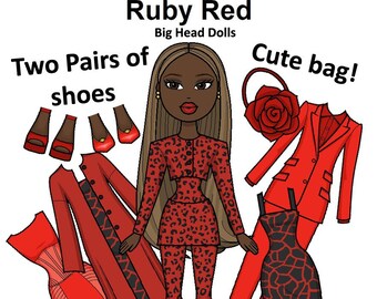 Red Paper Doll - Etsy
