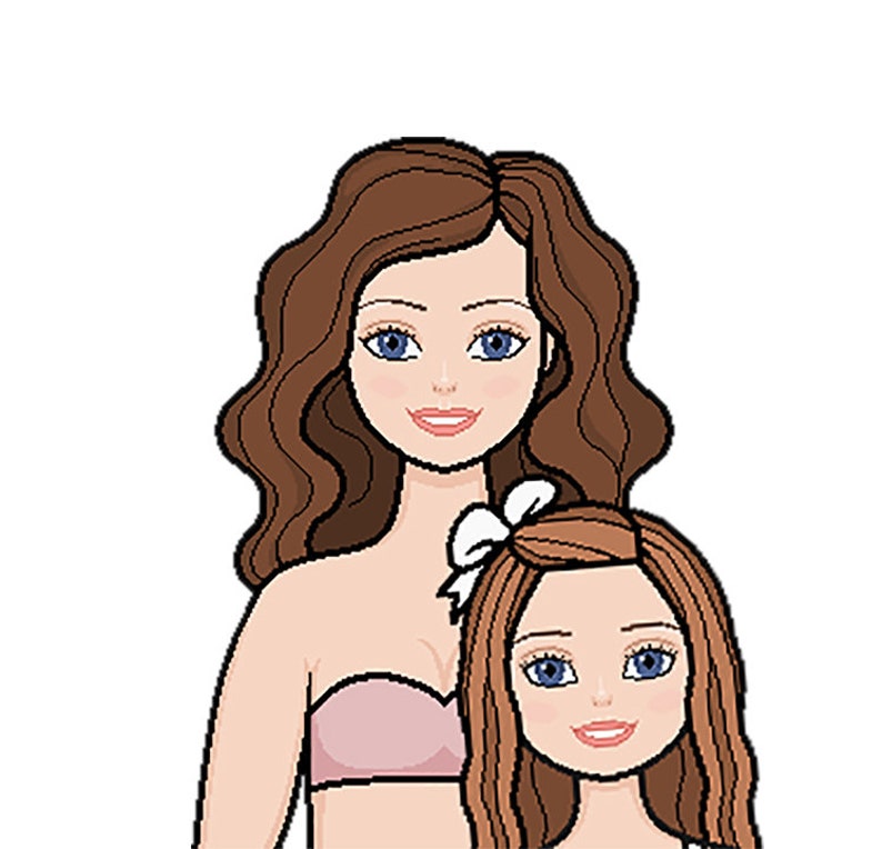 Mommy and Me Paper Doll Curvy Printable Paper Doll - Etsy Singapore