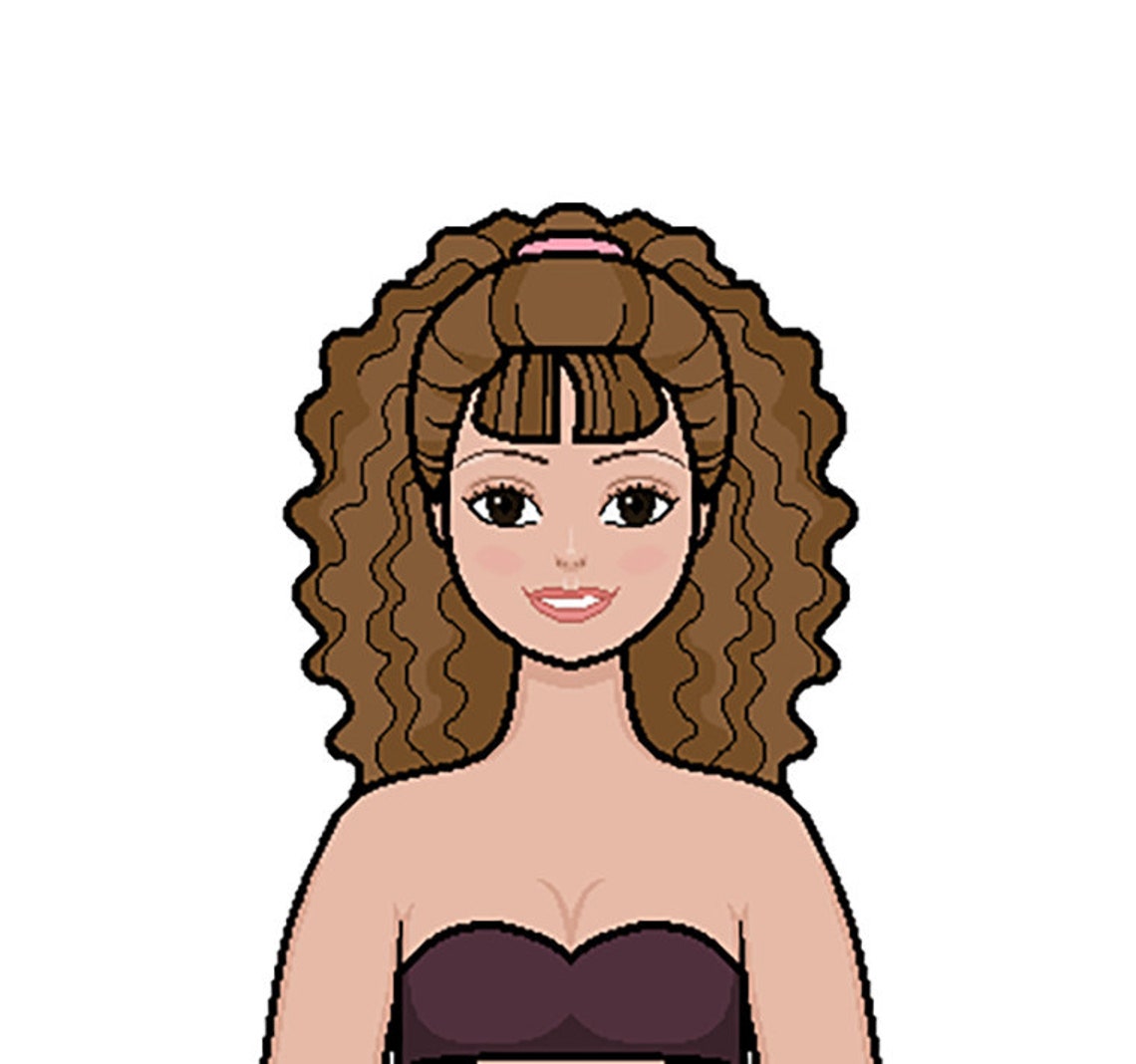 Pretty in Pink Paper Doll Red Hair Printable Paper Doll | Etsy