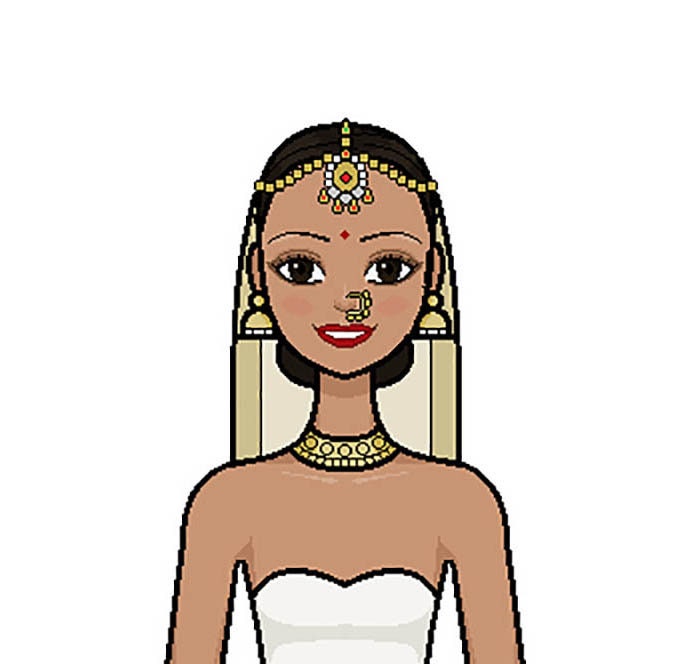 Wedding Dresses 4 Printable Paper Doll Indian india - Etsy