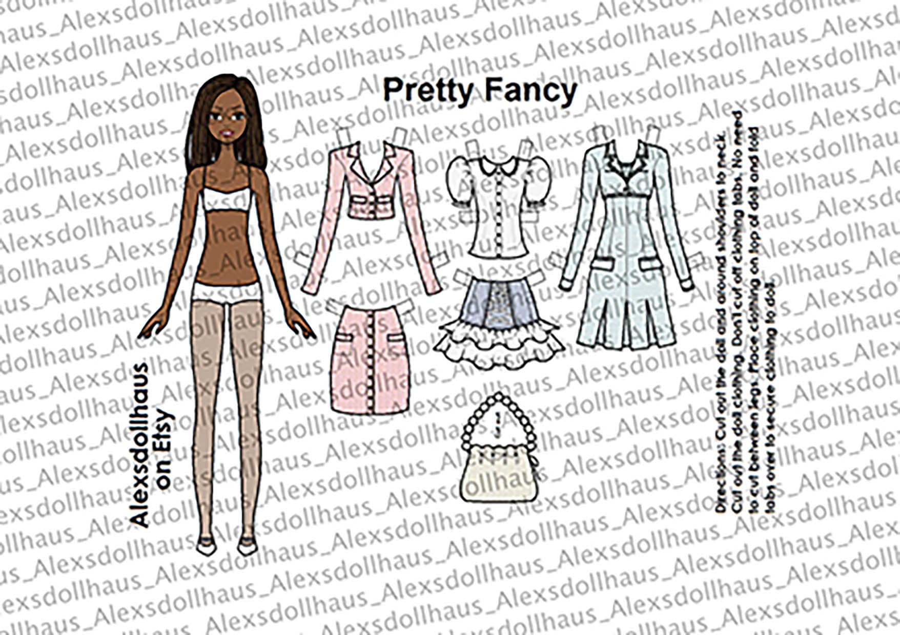 Pretty Fancy Paper Doll - AA Printable Paper Doll - African American ...