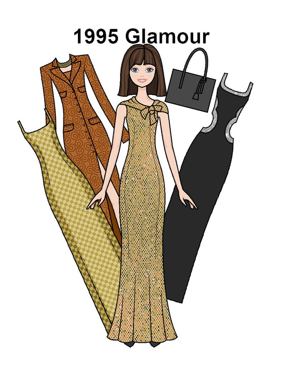 1995 Glamour Printable Paper Doll 90's Fashion | Etsy