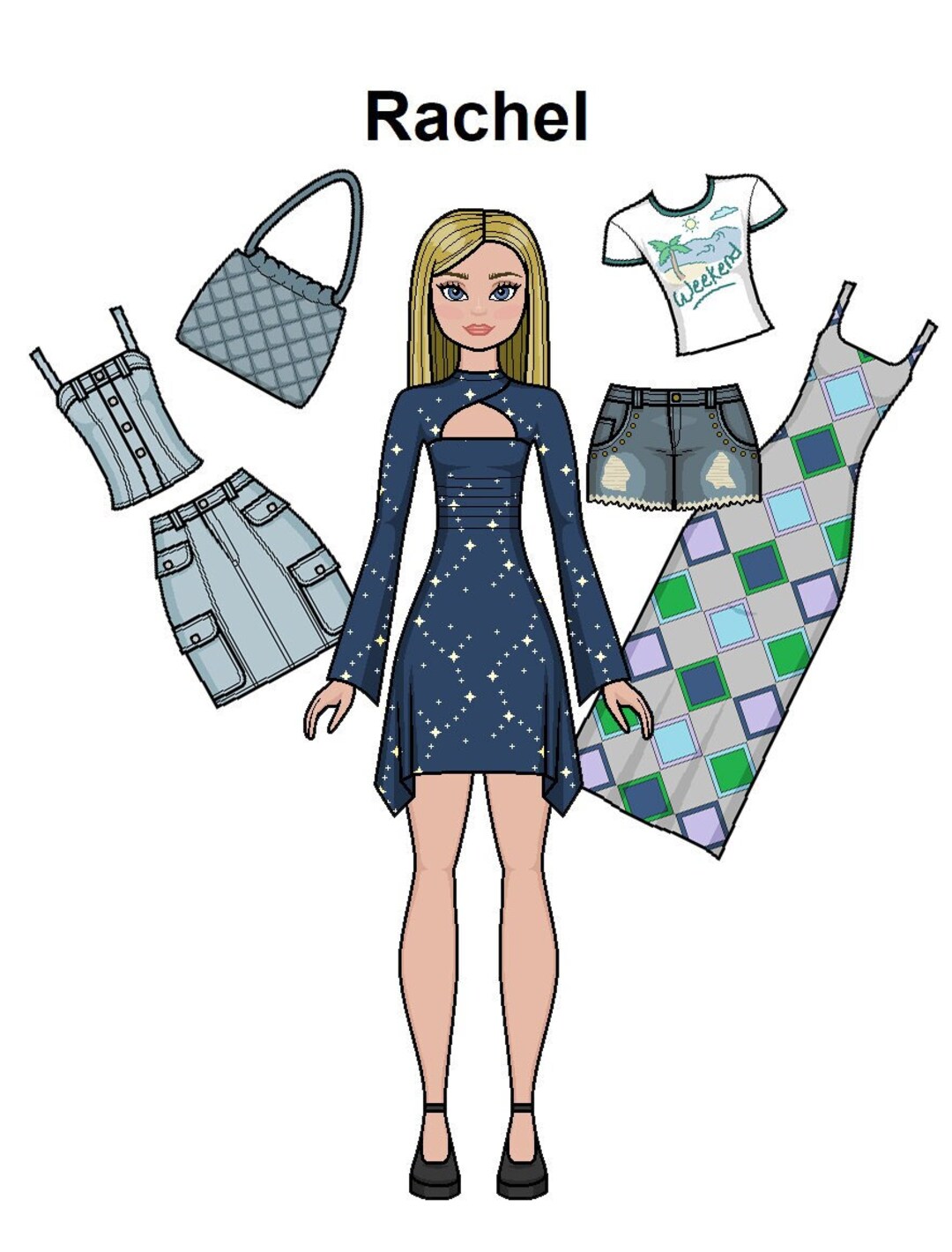Rachel Paper Doll - Pear Body Shape - Casual Fashion - Blonde Paper ...