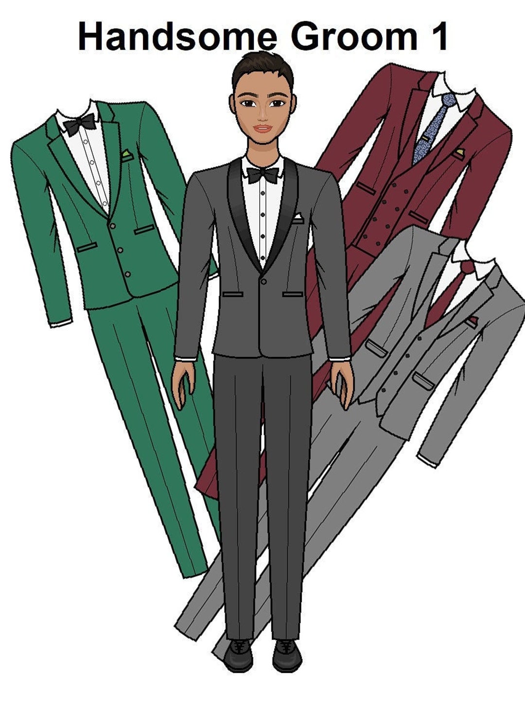Handsome Groom 1 Printable Male Paper Doll - Wedding Hispanic Paper ...