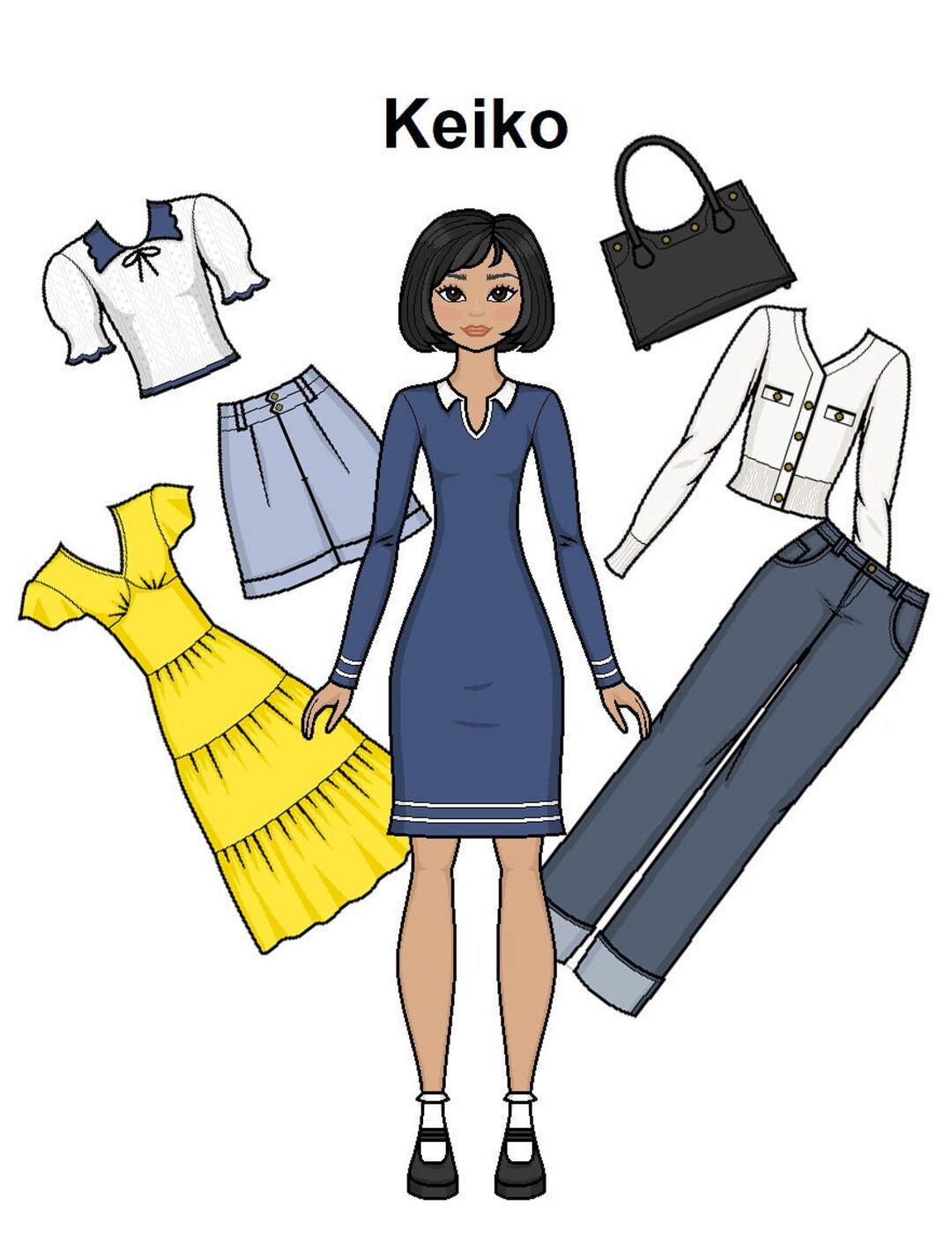 Lilly Paper Doll - Pear Body Shape - Casual Fashion - Asian Paper Doll ...
