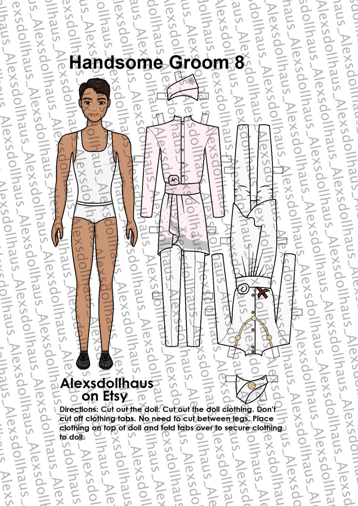 Handsome Groom 8 Printable Male Paper Doll Malaysian Wedding - Etsy
