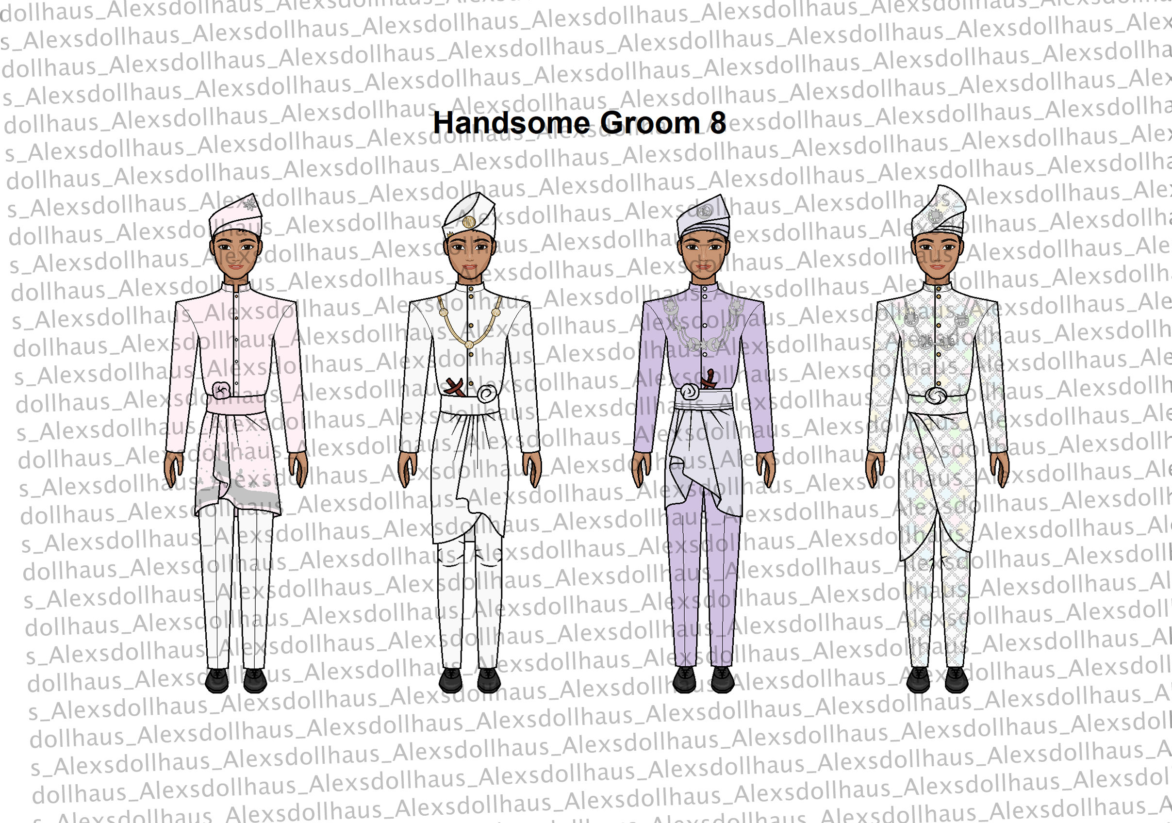 Handsome Groom 8 Printable Male Paper Doll Malaysian Wedding - Etsy