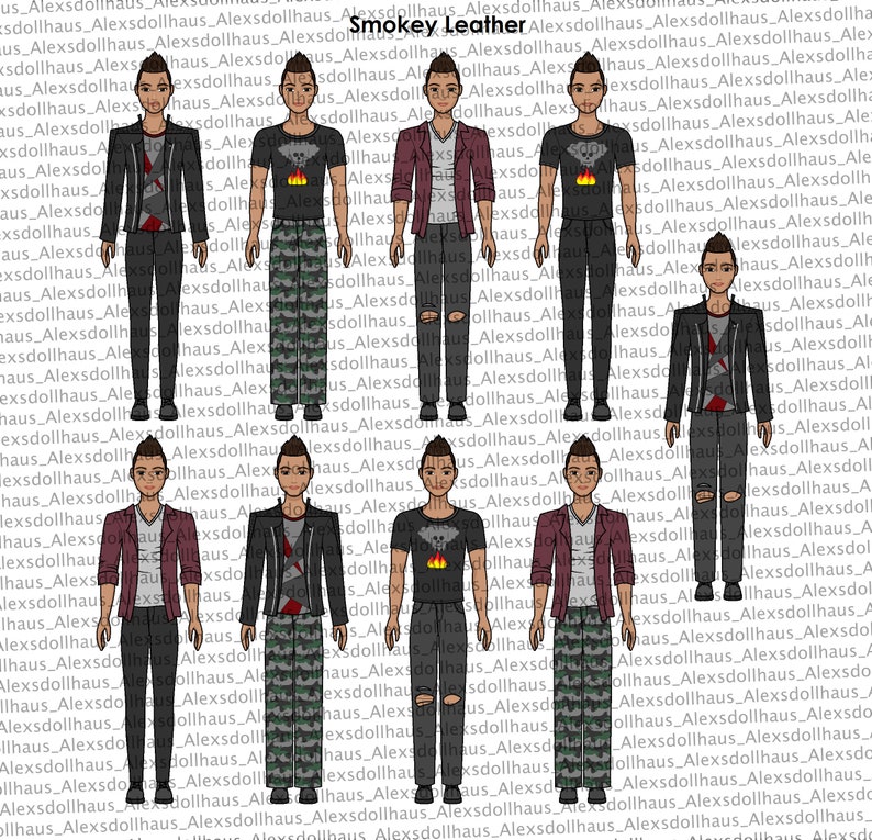 Smokey Leather Paper Doll Printable Male Paper Doll Punk - Etsy