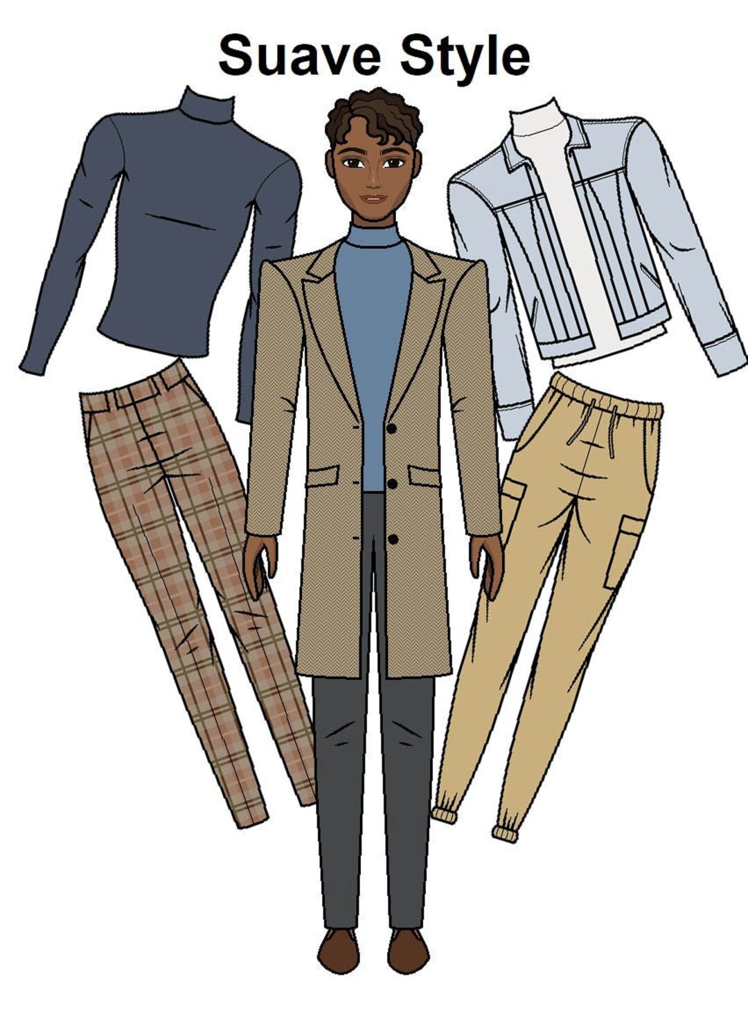 Suave Style Paper Doll Printable Male Paper Doll Winter Fashion Retro ...