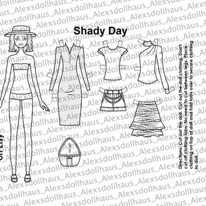 Shady Day Paper Doll - Printable Paper Doll - Zip Dress - Zebra Print ...