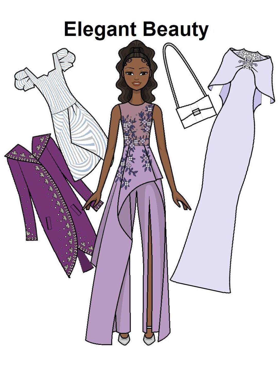 Femmy Pink Printable Paper Doll - Pink Girly Dresses/fashion- African ...