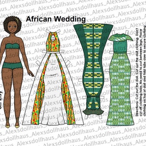 African Wedding - Curvy Printable Paper Doll - African Style Wedding ...