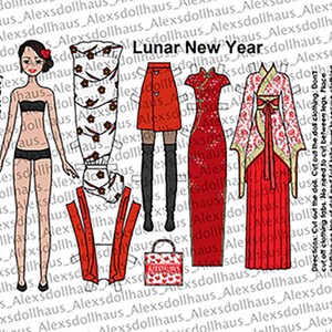 Lunar New Year Paper Doll - AA Printable Paper Doll - African American ...
