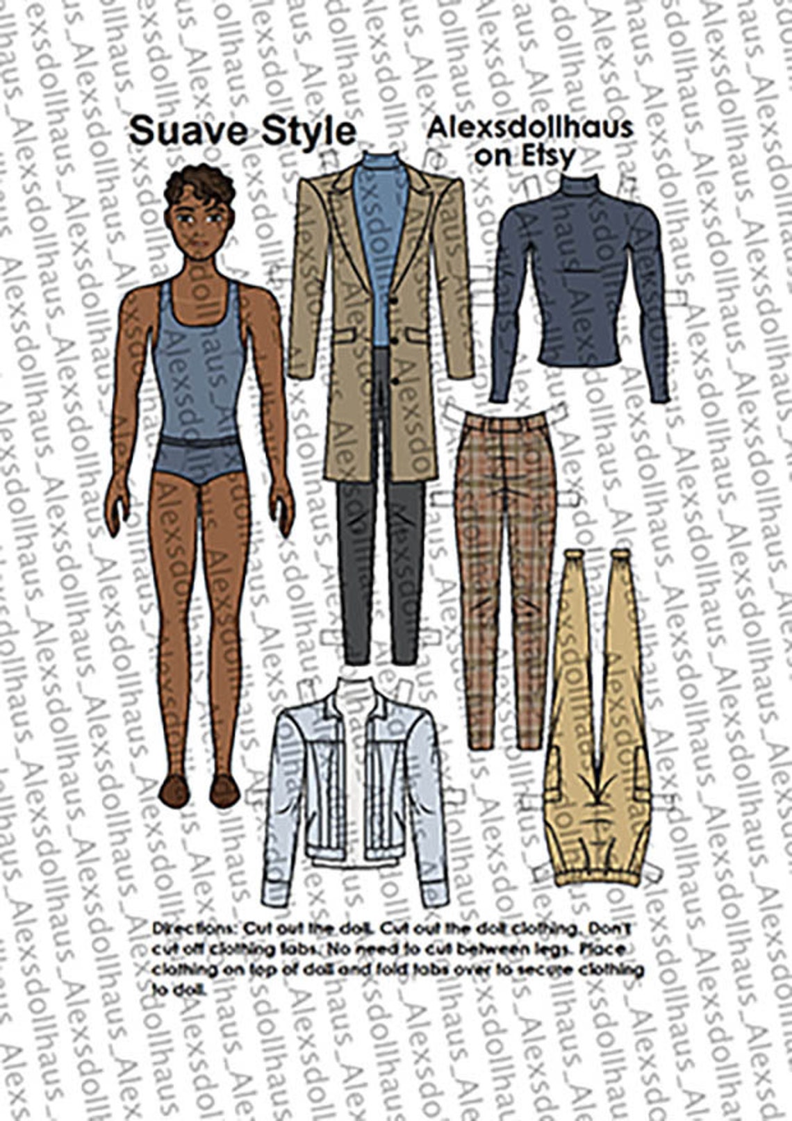 Suave Style Paper Doll Printable Male Paper Doll Winter - Etsy