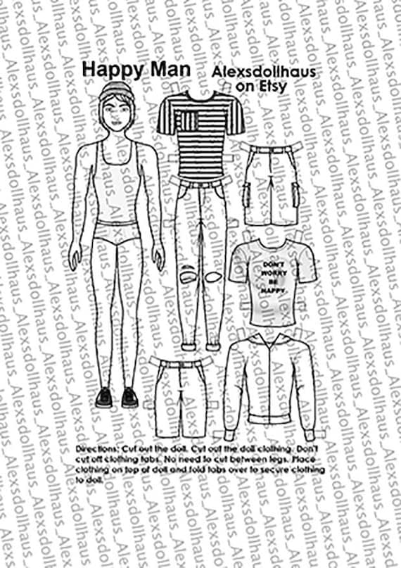 Man Paper Doll Template