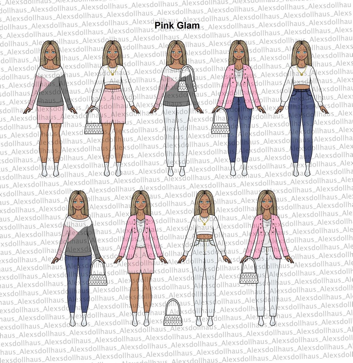 Pink Glam Paper Doll Curvy Printable Paper Doll Coloring - Etsy