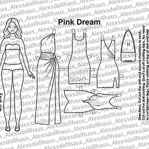 Pink Dream - Curvy Printable Paper Doll - Beautiful Pink Purple Fashion ...