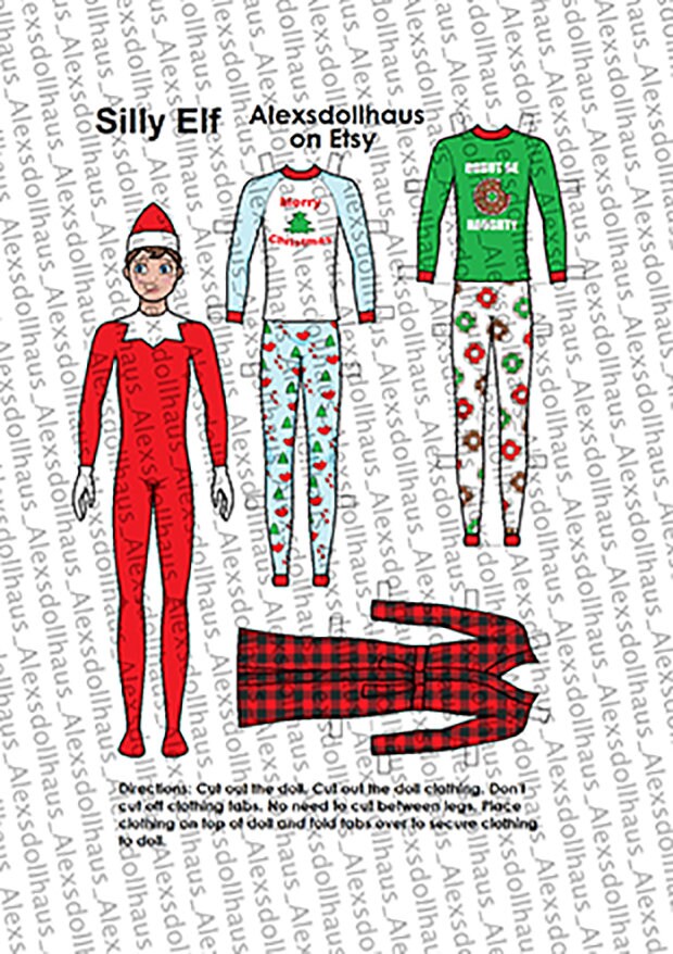Silly Elf Printable Male Paper Doll Christmas Elf Xmas - Etsy