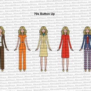 70s Button up Style Paper Doll Printable Paper Doll Vintage Jacket ...