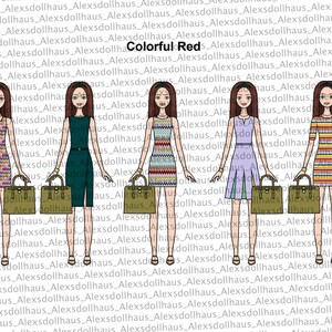 Colorful Red Paper Doll - Red Hair Printable Paper Doll - Colorful ...