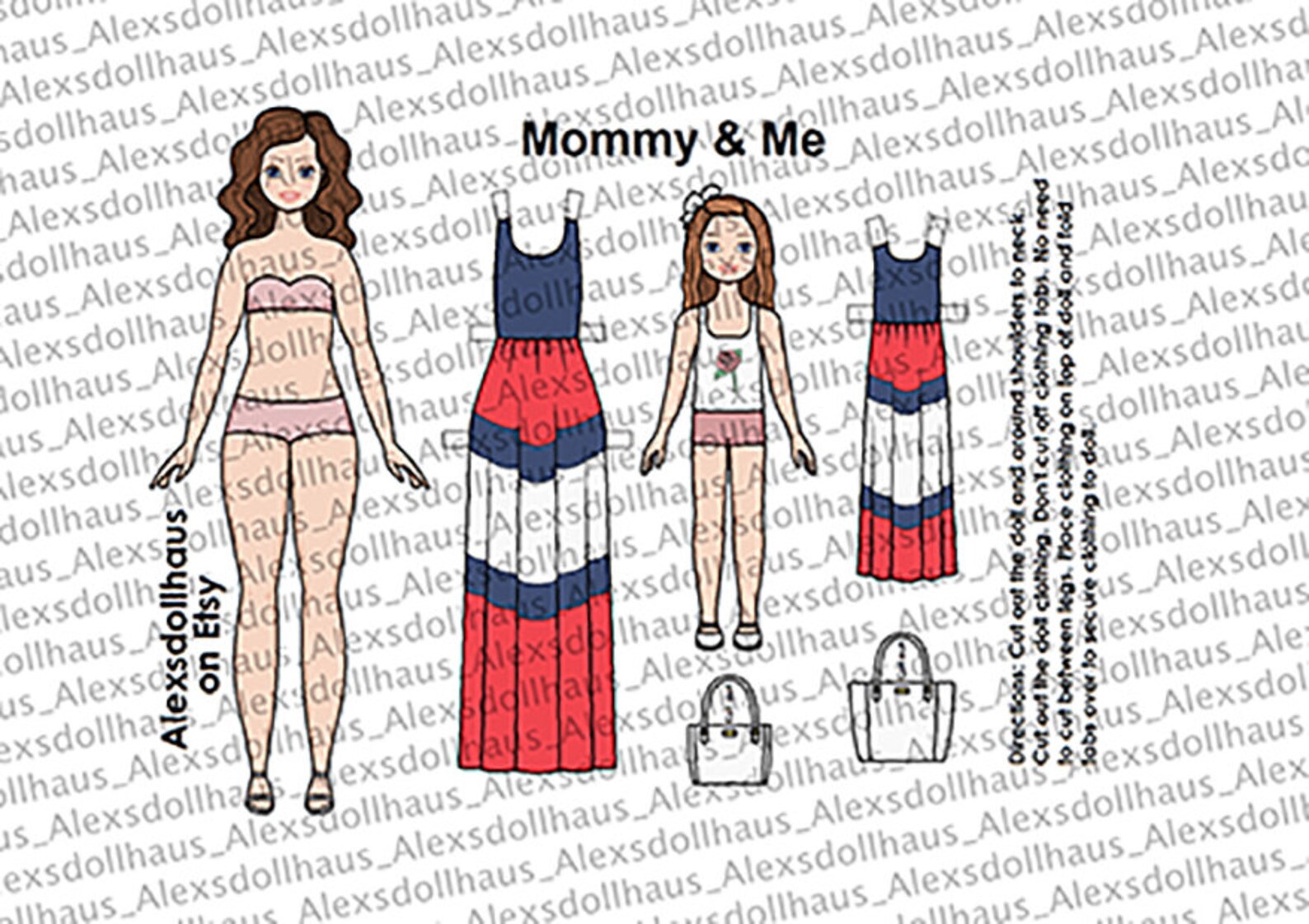 Mommy and Me Paper Doll Curvy Printable Paper Doll - Etsy