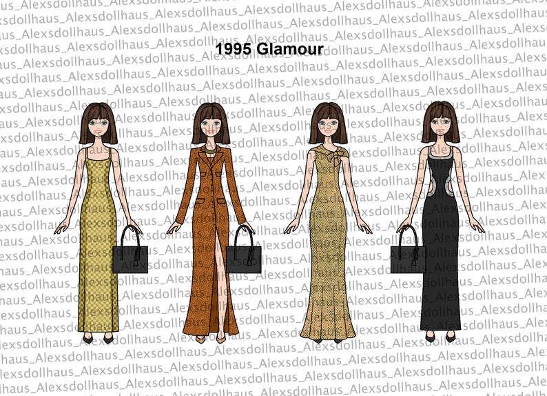 1995 Glamour Printable Paper Doll 90's Fashion - Etsy