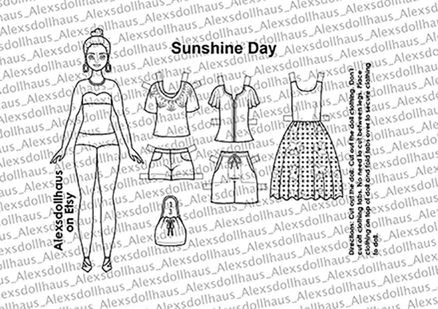 Sunshine Day Paper Doll Curvy Printable Paper Doll Yellow - Etsy