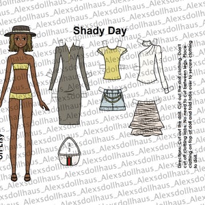 Shady Day Paper Doll - Printable Paper Doll - Zip Dress - Zebra Print ...