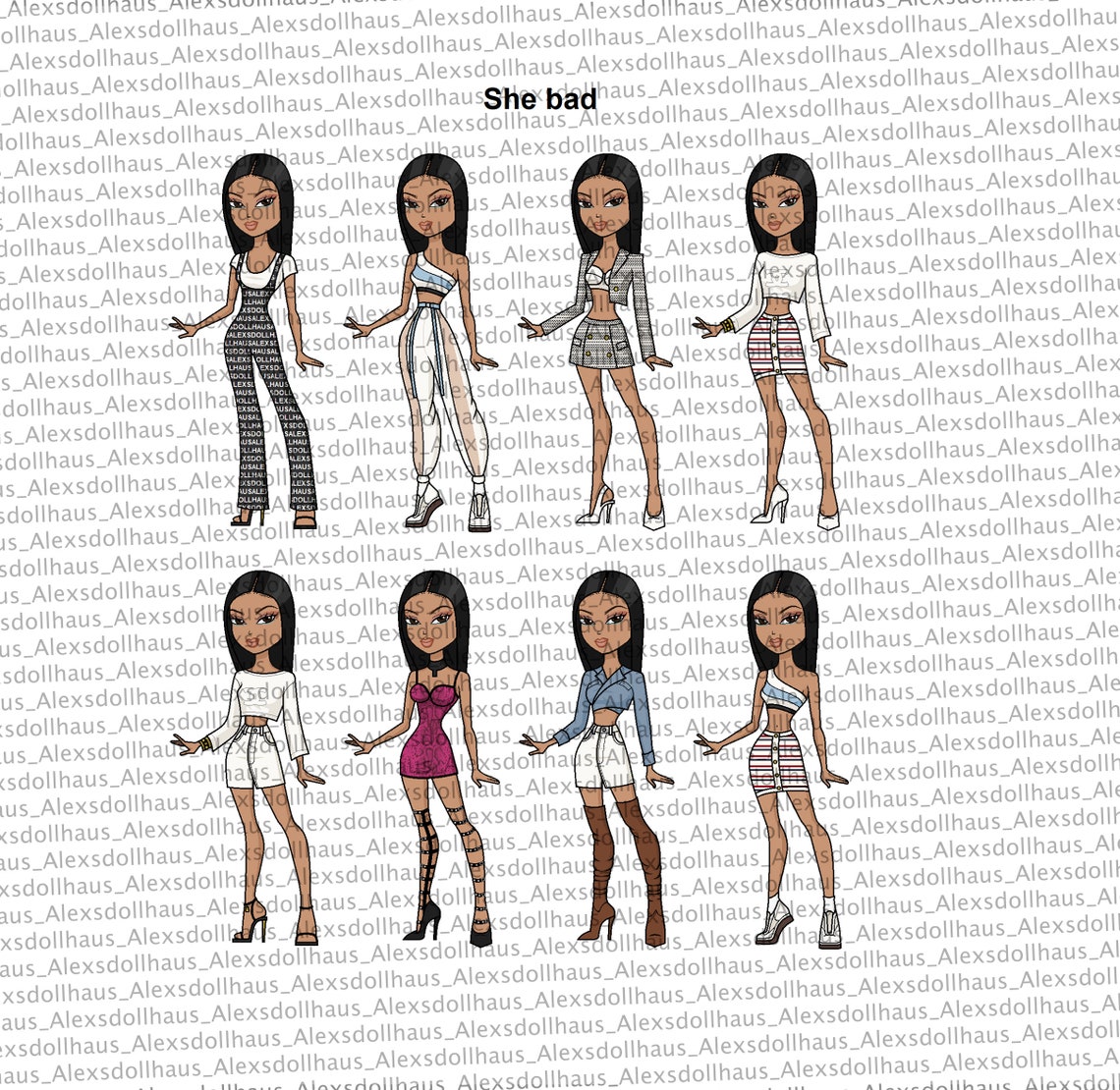 She Bad Paper doll 16 pieces Insta Baddie Celebrity paper | Etsy