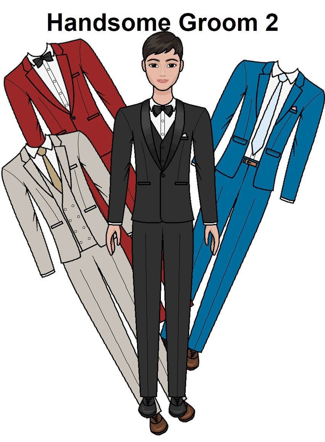 Handsome Groom 2 Printable Male Paper Doll - Wedding Asian Paper Doll ...