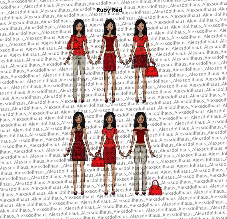 Ruby Red Paper Doll Latina Printable Paper Doll Hispanic - Etsy
