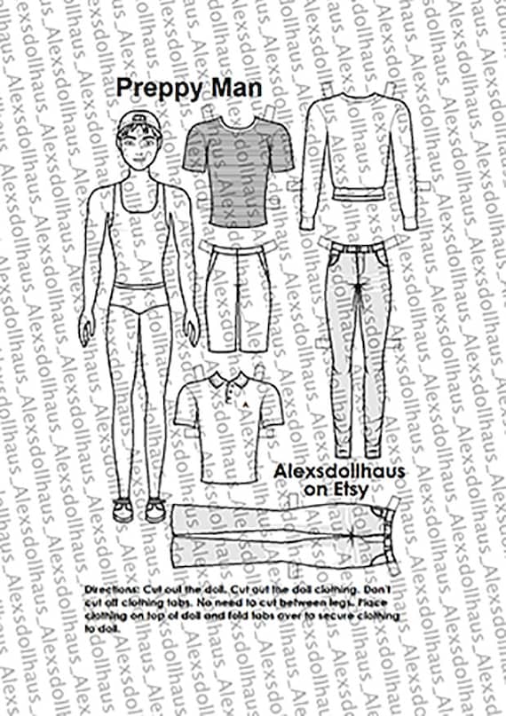Man Paper Doll Template