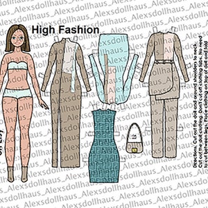 Runway Vision Paper Doll - Fashion Show Fashion- Curvy Printable Paper ...