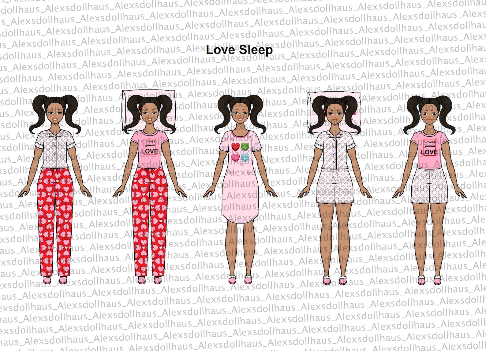 Love Sleep - Curvy Printable Paper Doll - PJS Pyjamas Pajamas - Asian ...
