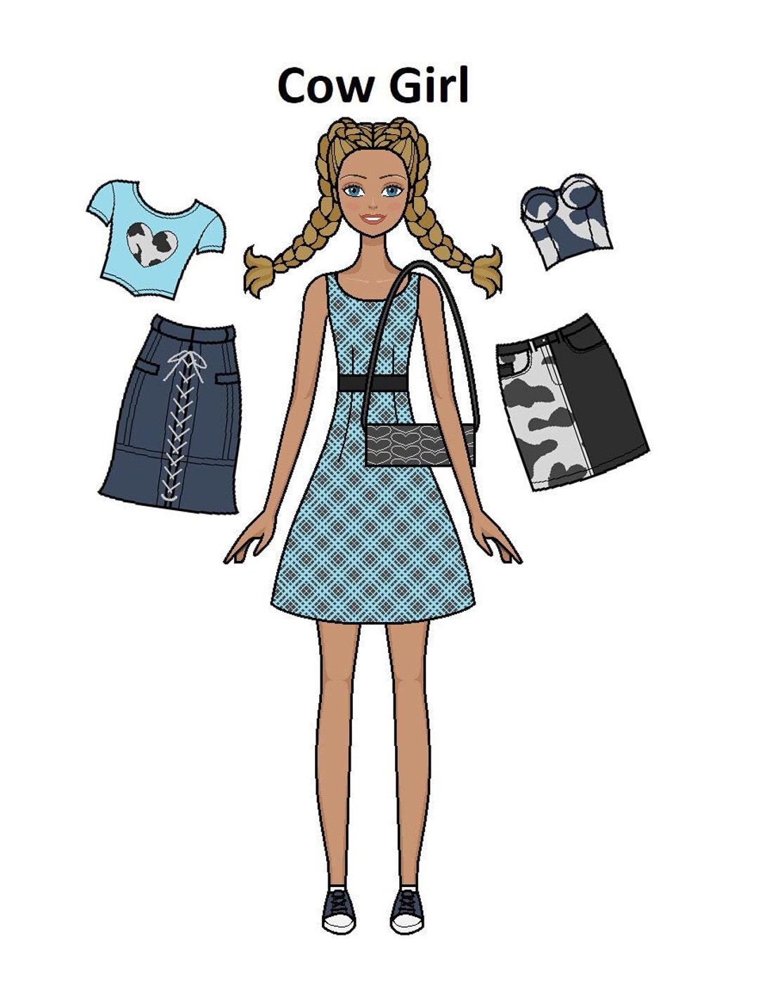 Cow Girl Paper Doll - Blonde Hair and Tan Skin Printable Paper Doll ...