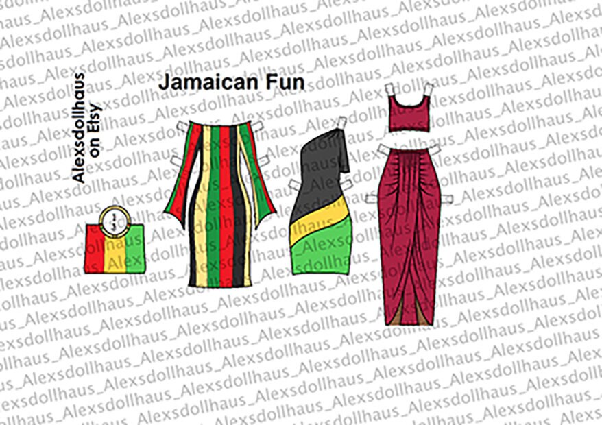 Jamaican Fun Curvy Printable Paper Doll Jamaican Prints - Etsy Israel