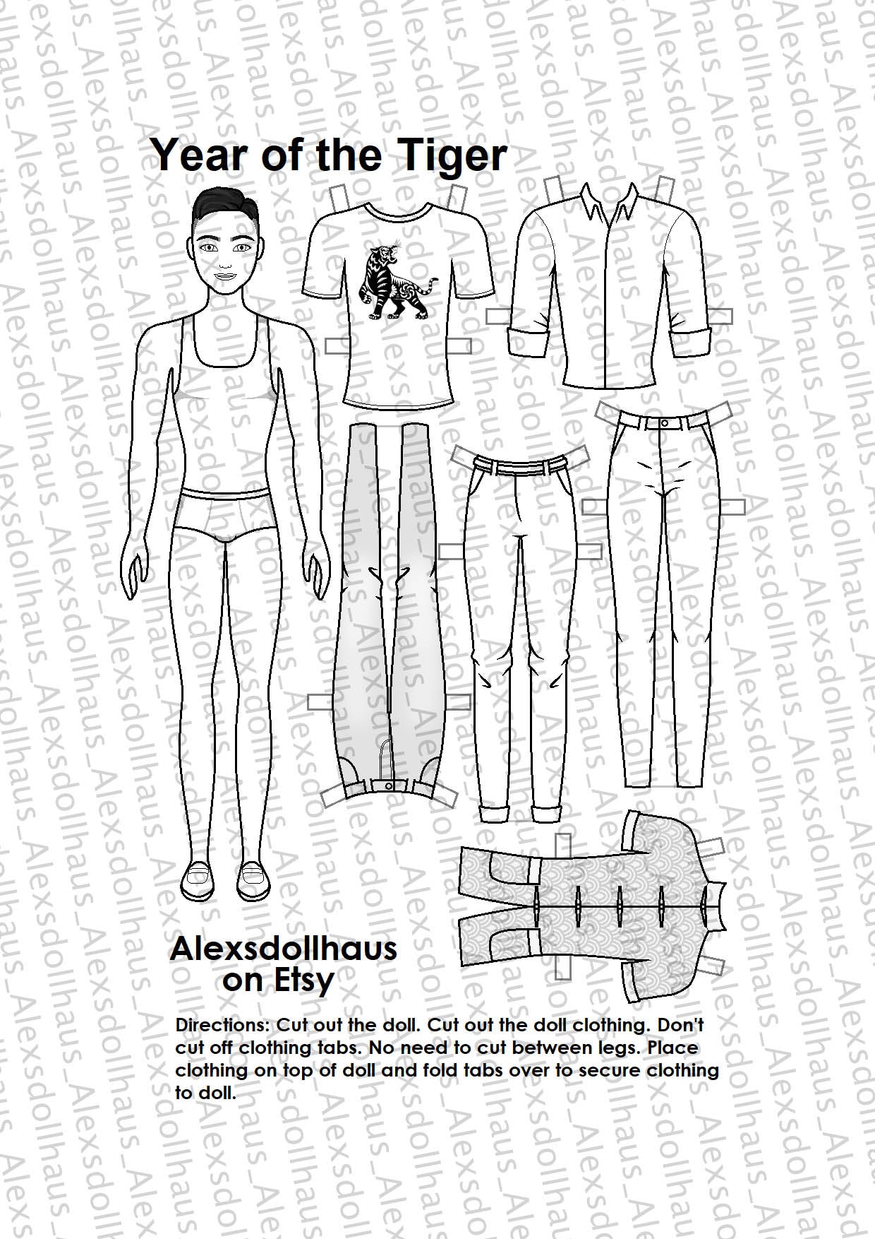 Man Paper Doll Template