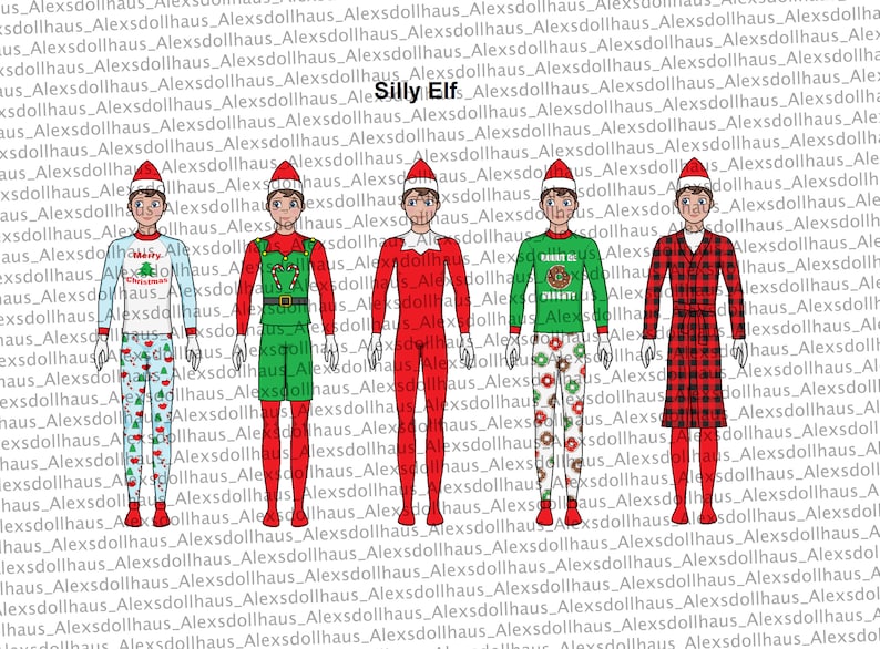 Silly Elf Printable Male Paper Doll Christmas Elf Xmas - Etsy