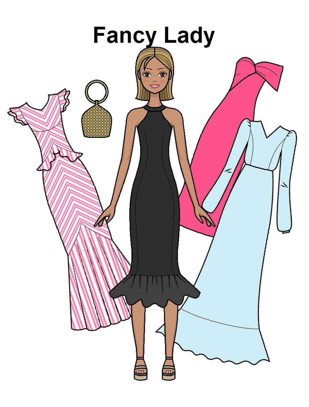 Fancy Lady Printable Paper Doll - Elegant High End Gowns/dresses ...