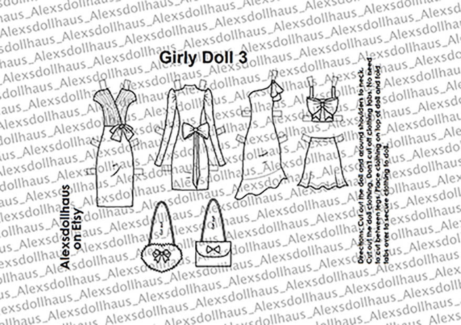 Girly Doll 3 Paper Doll - Printable Paper Doll - Pink Dresses Runway ...