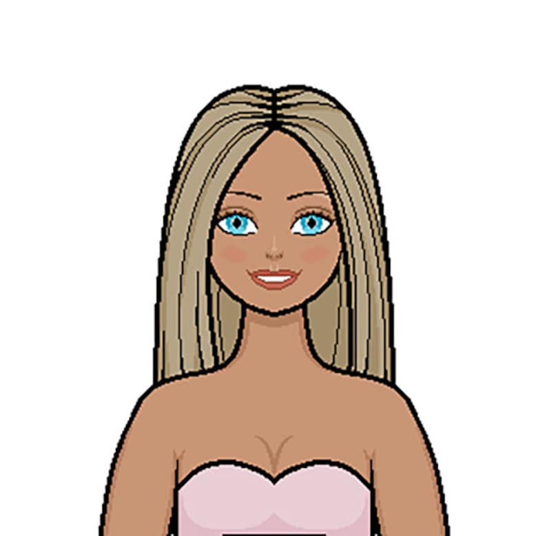 Pink Glam Paper Doll Curvy Printable Paper Doll Coloring | Etsy