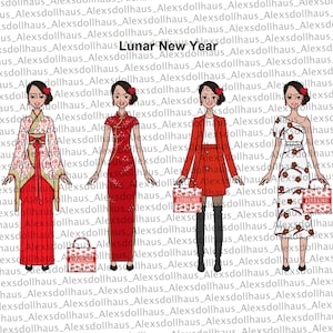Lunar New Year Paper Doll - AA Printable Paper Doll - African American ...
