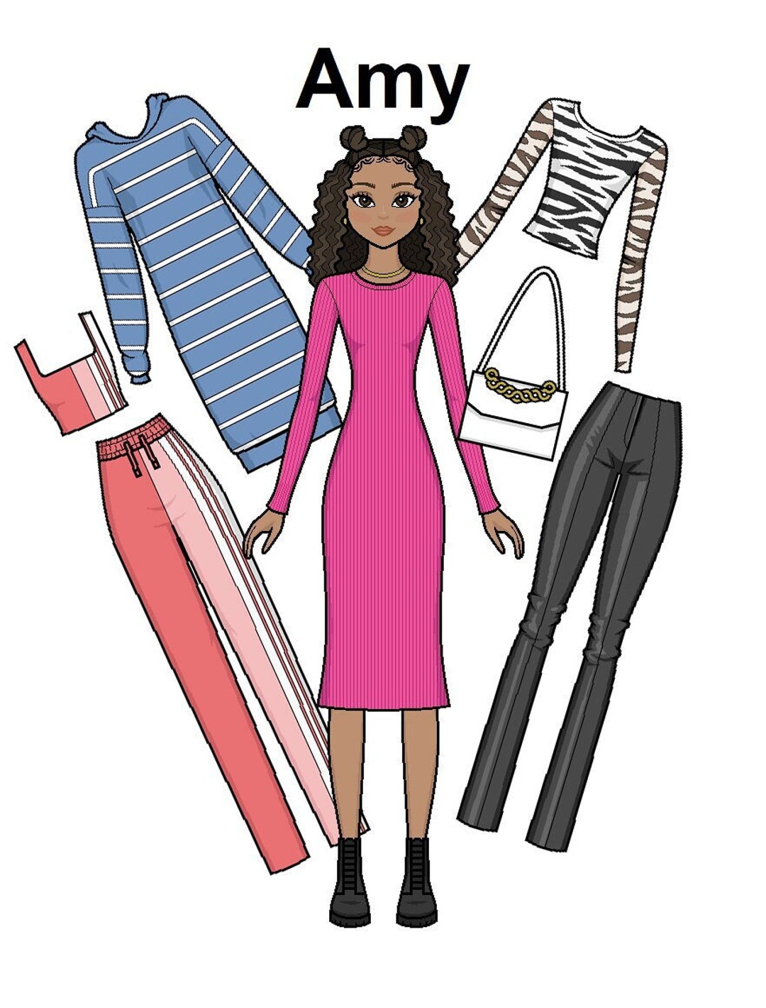 Amy Paper Doll - Hourglass Body Shape - Casual Fashion - Latina ...