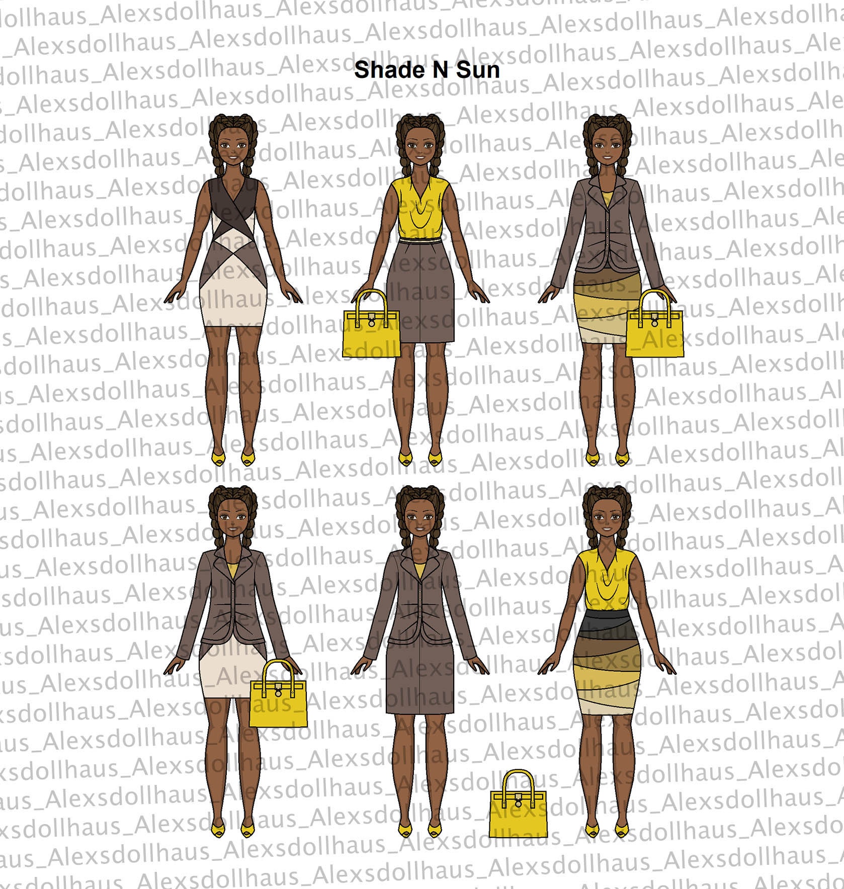 Shade N Sun Paper Doll Curvy Printable Paper Doll Glam | Etsy